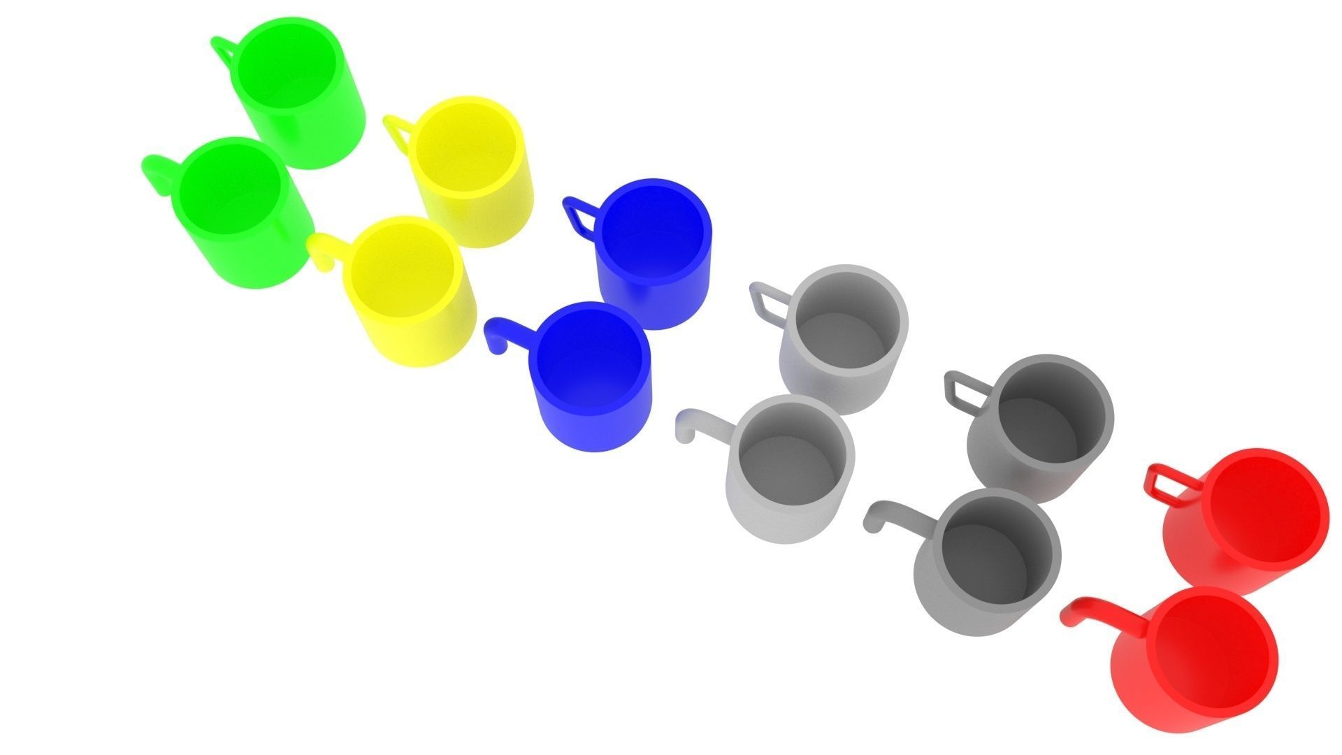 Lego Mugs Set 3D model | CGTrader