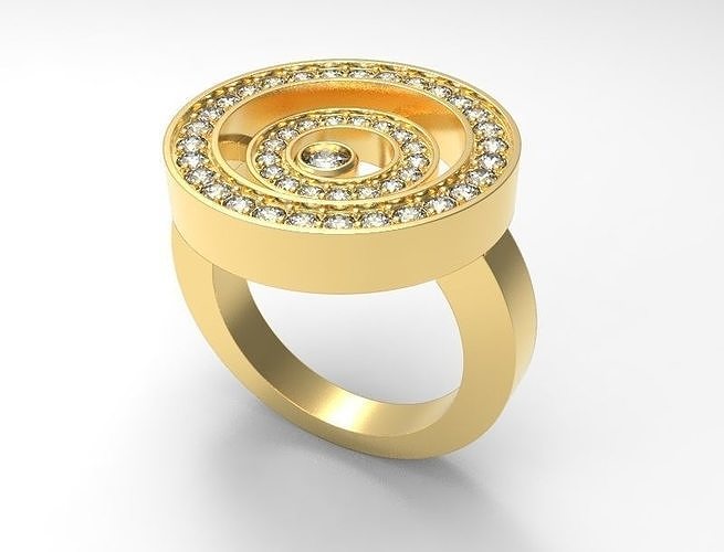 Ring like Chopard Happy Spirit style 3D model 3D printable | CGTrader