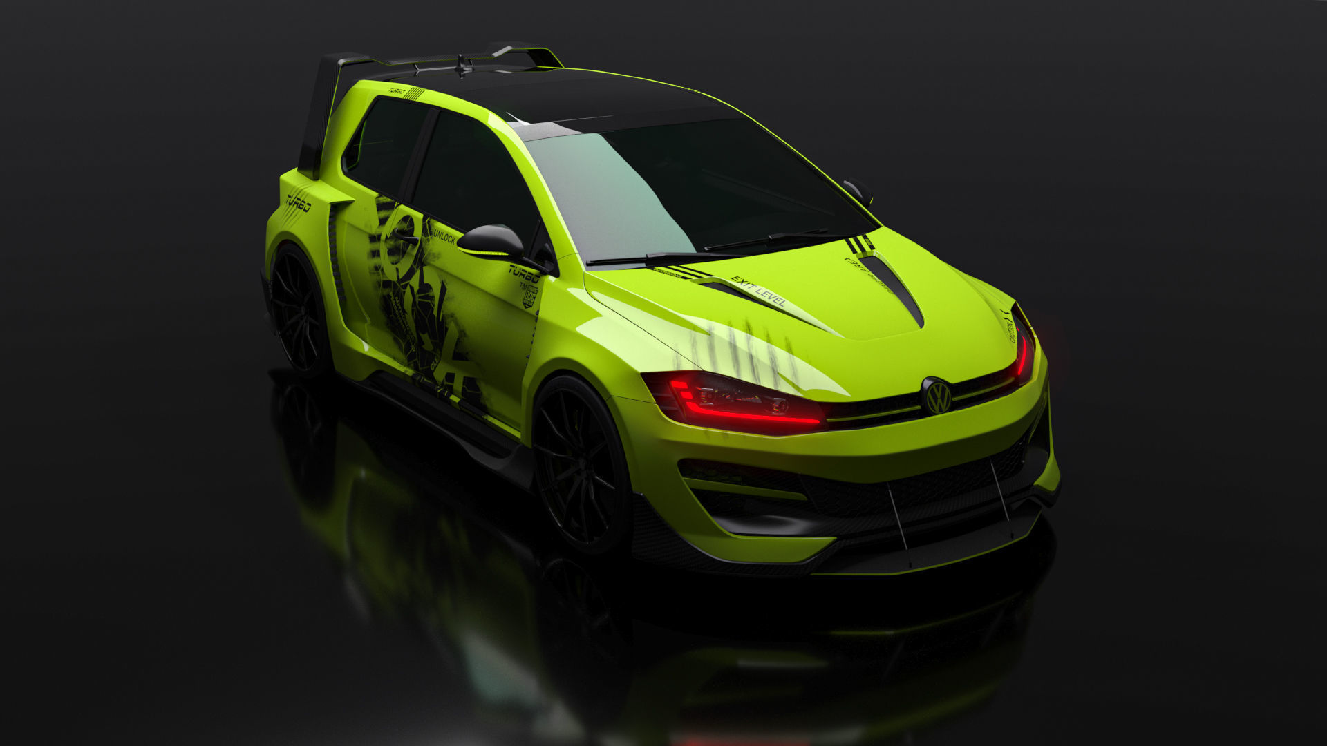 3D model wide body car golf gti VR / AR / low-poly | CGTrader