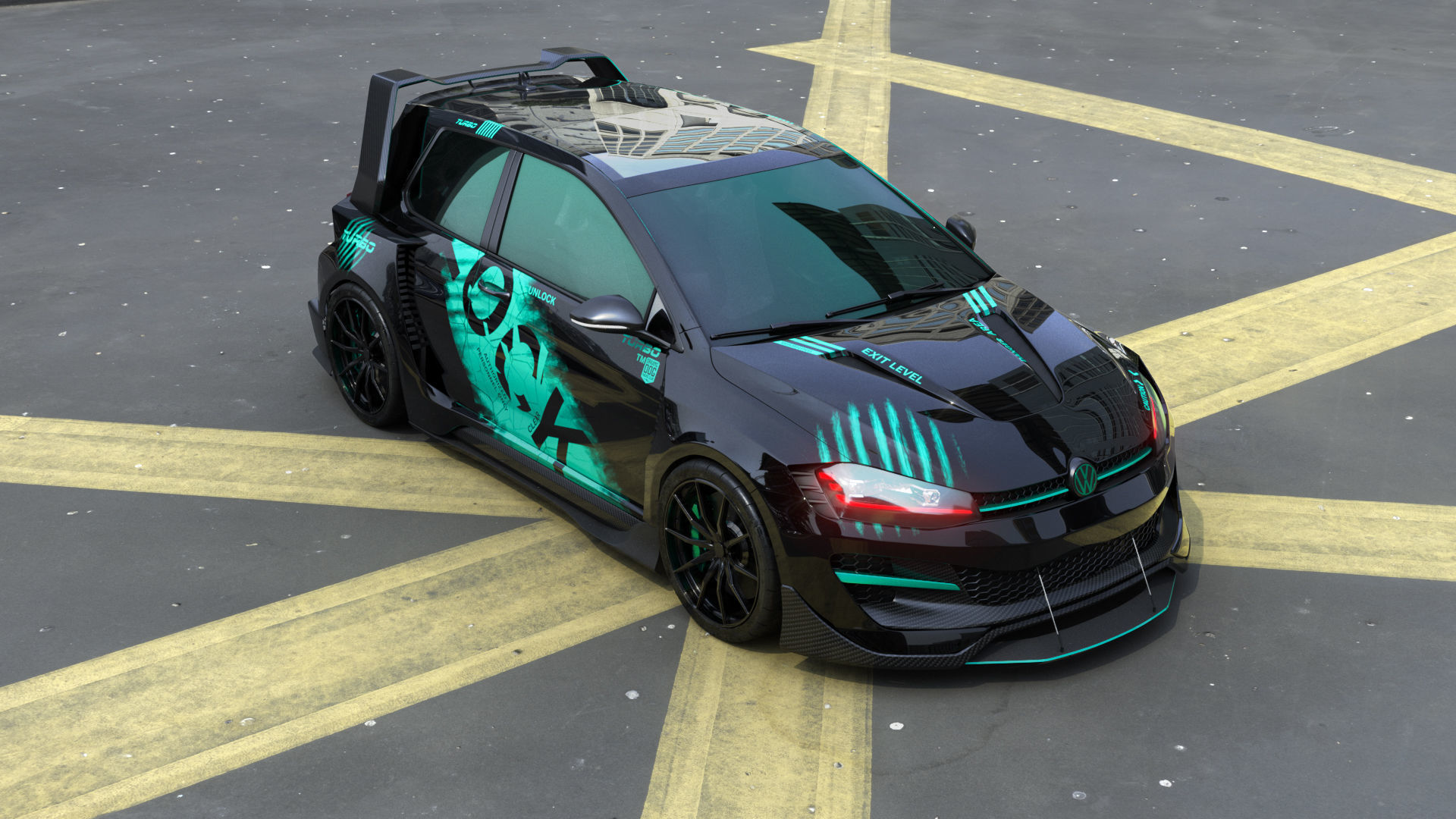 3D model wide body car golf gti VR / AR / low-poly | CGTrader