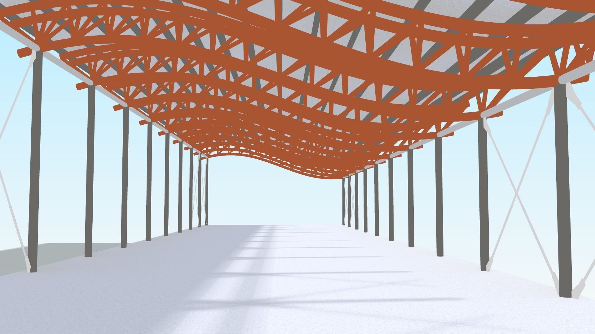 Steel Truss Building 3D model | CGTrader