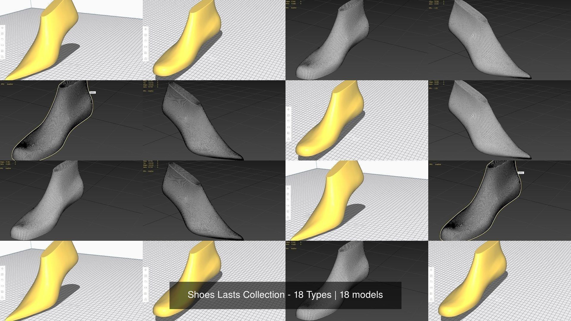 Shoes Lasts Collection - 18 Types | CGTrader