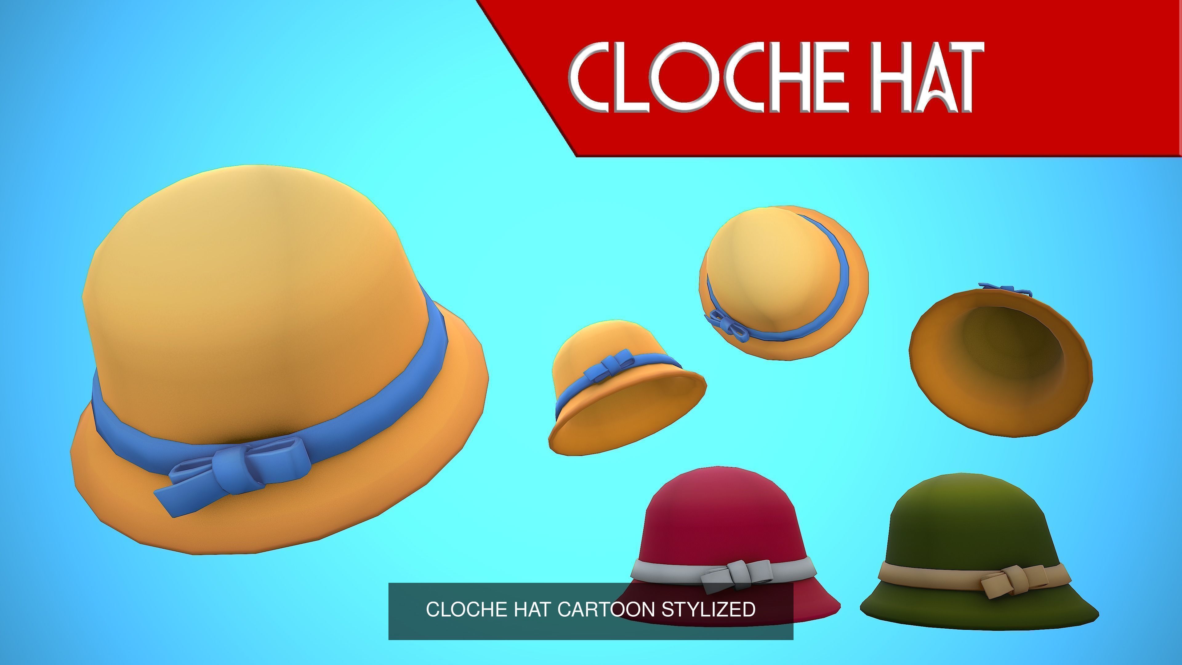 HAT PACK COLLECTION CARTOON STYLIZED | CGTrader