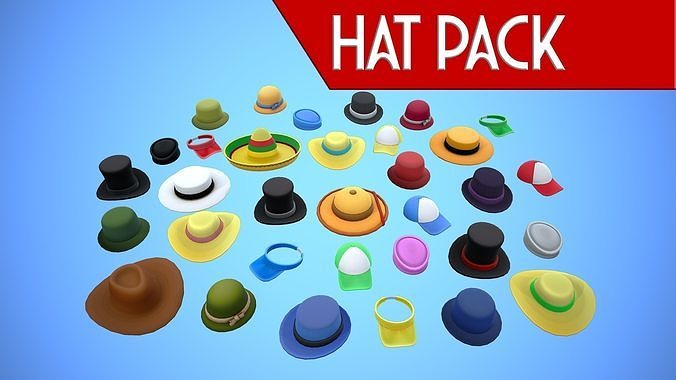 HAT PACK COLLECTION CARTOON STYLIZED VR / AR / low-poly | CGTrader
