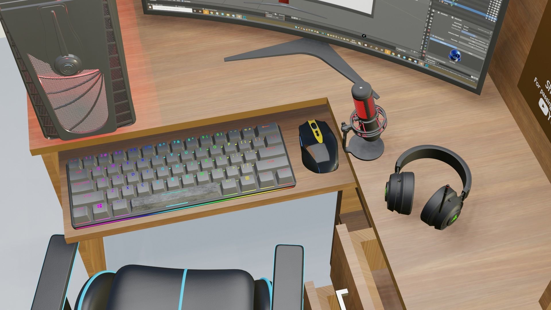 Gaming Computer Setup 3D model | CGTrader