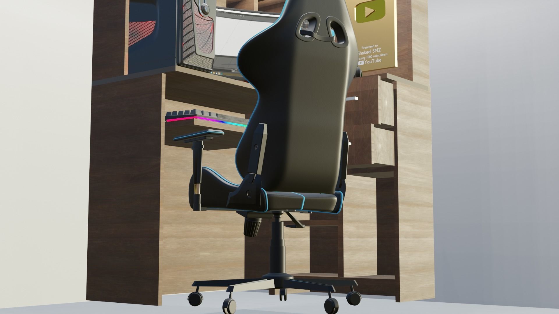 Gaming Computer Setup 3D model | CGTrader