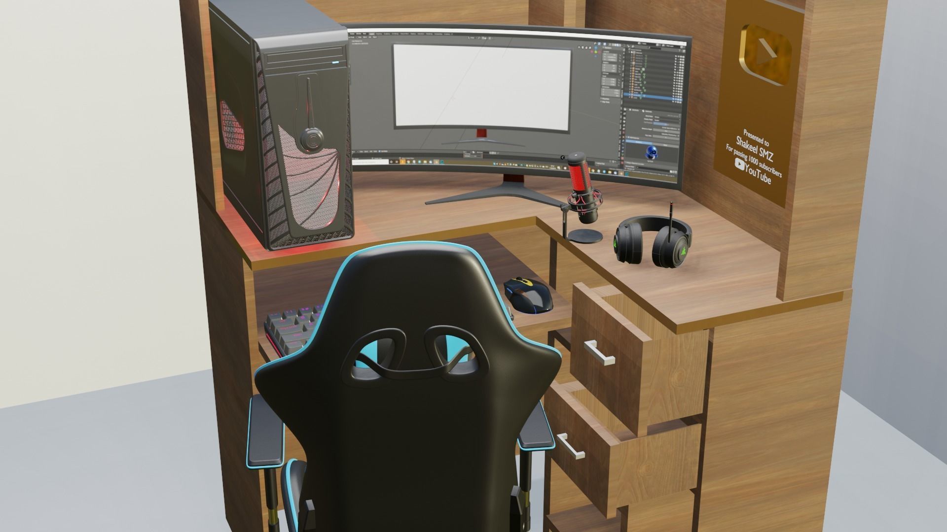 Gaming Computer Setup 3D model | CGTrader