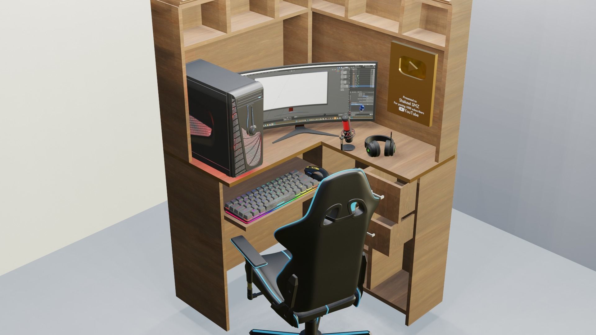 Gaming Computer Setup 3D model | CGTrader