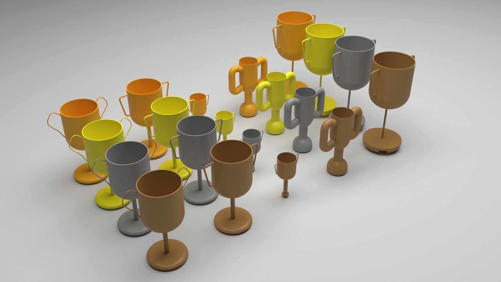 Lego Trophies Set 3D model | CGTrader