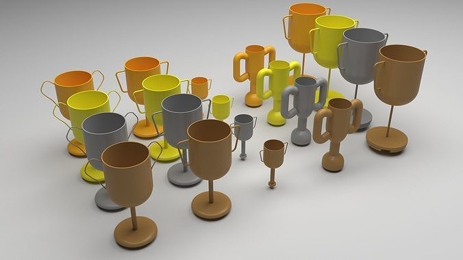 Lego Trophies Set 3D model | CGTrader