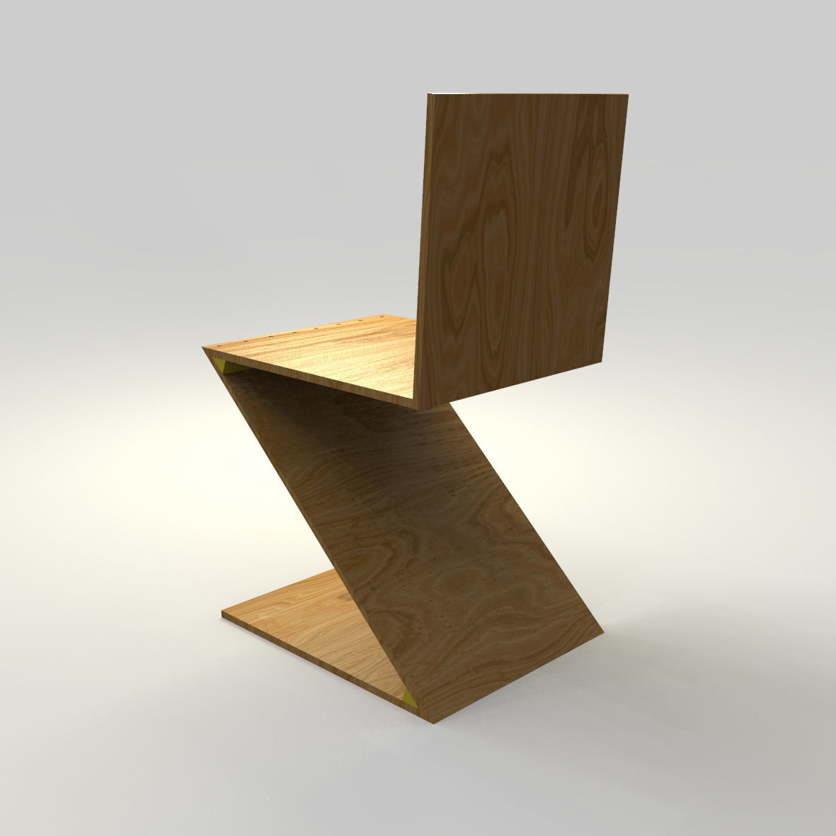Zigzag chair by Gerrit Rietveld 3D model | CGTrader