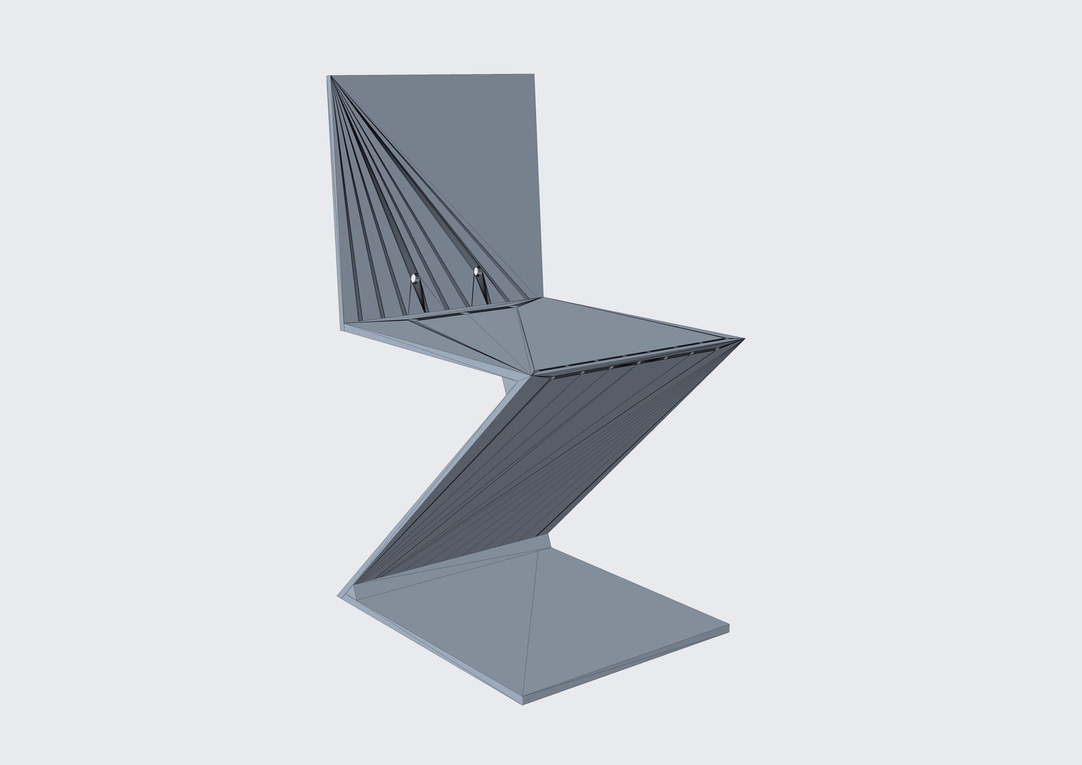 Zigzag chair by Gerrit Rietveld 3D model | CGTrader