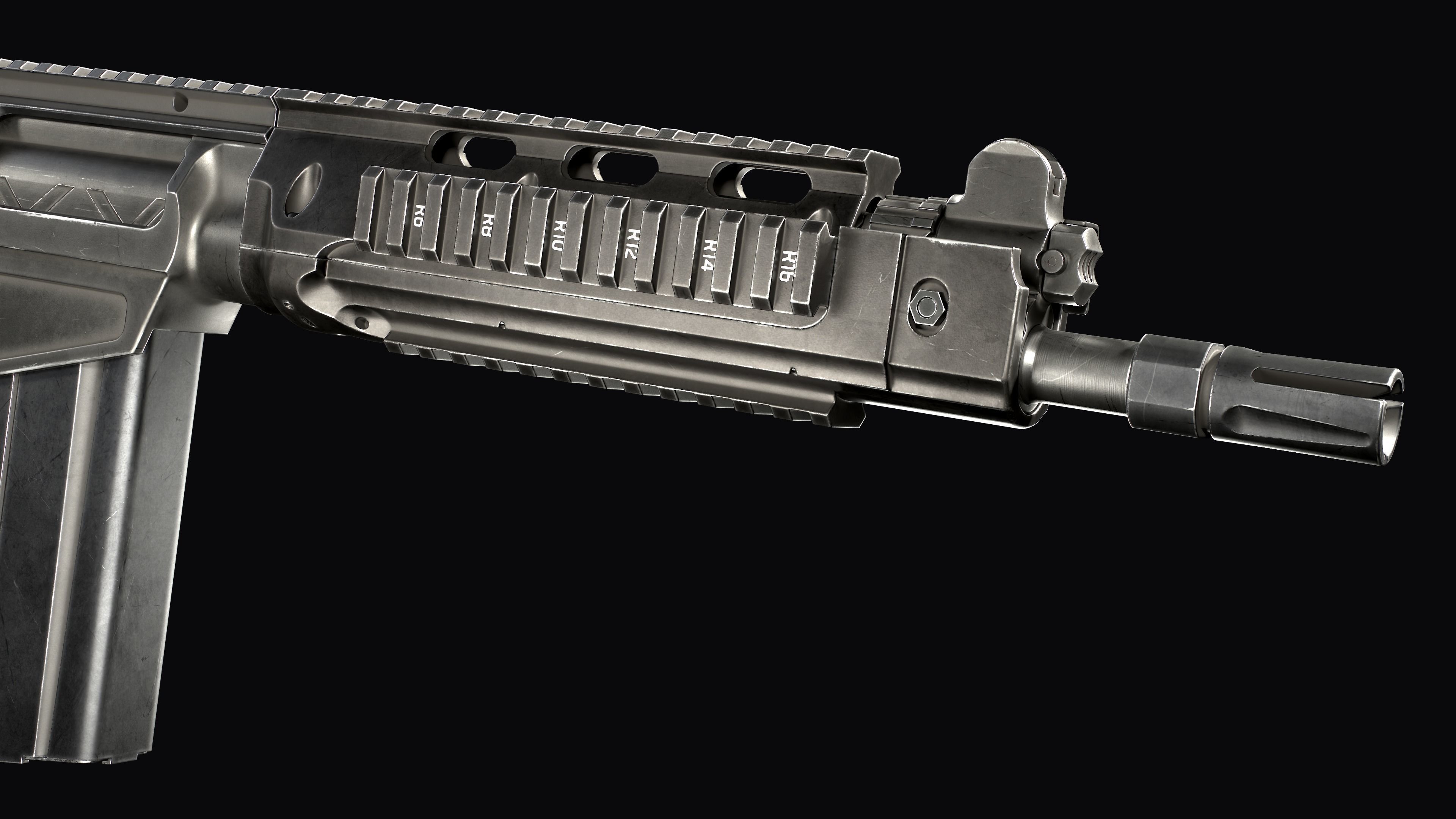 3D model Modular assault rifle DS Arms SA 58 FAL VR / AR / low-poly ...