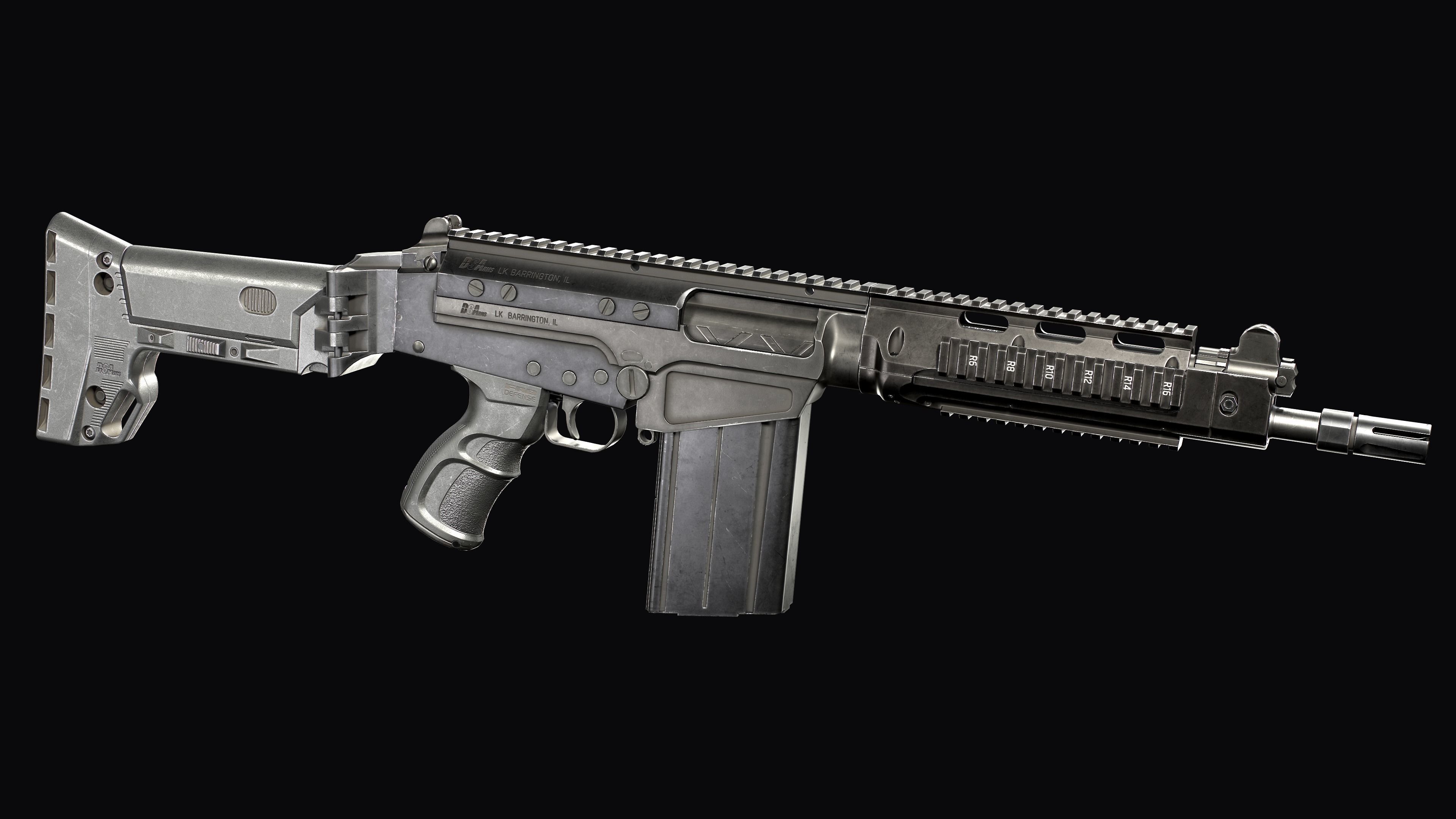 3D model Modular assault rifle DS Arms SA 58 FAL VR / AR / low-poly ...