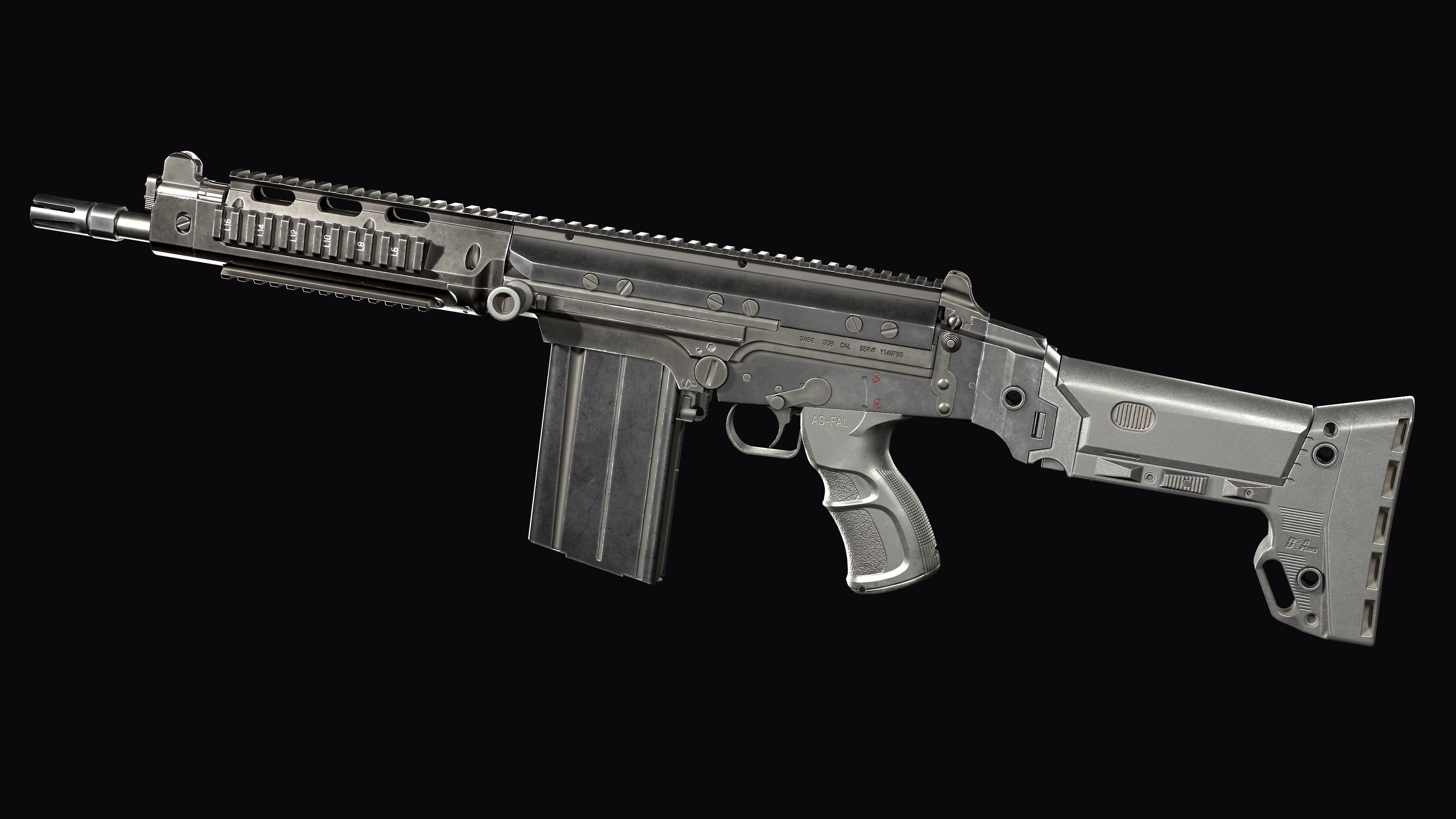 3D model Modular assault rifle DS Arms SA 58 FAL VR / AR / low-poly ...