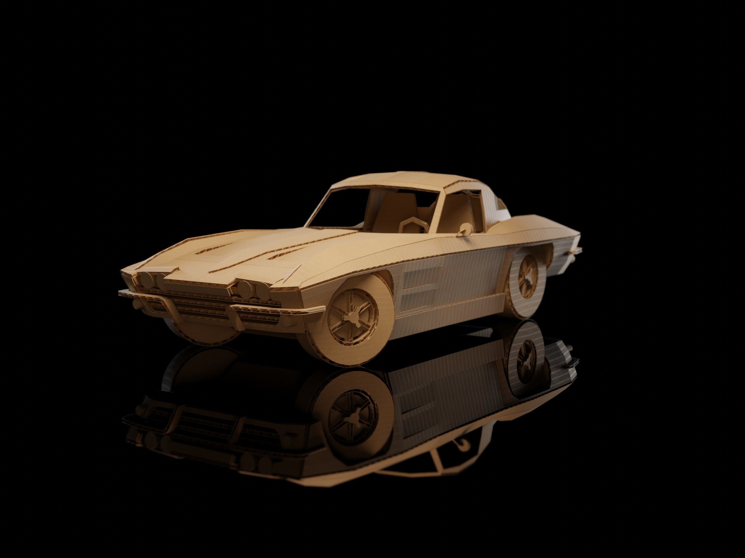 CHEVROLET CORVETTE C2 Sting Ray 1963 cardboard car 3D model | CGTrader