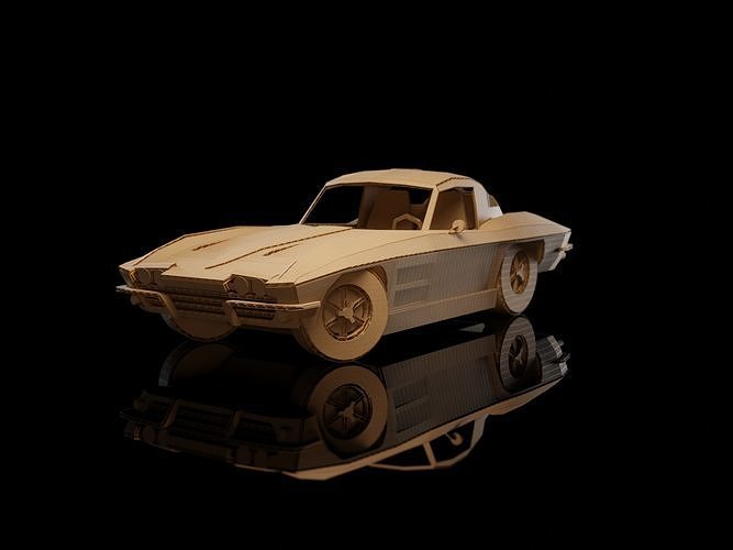 CHEVROLET CORVETTE C2 Sting Ray 1963 cardboard car 3D model | CGTrader