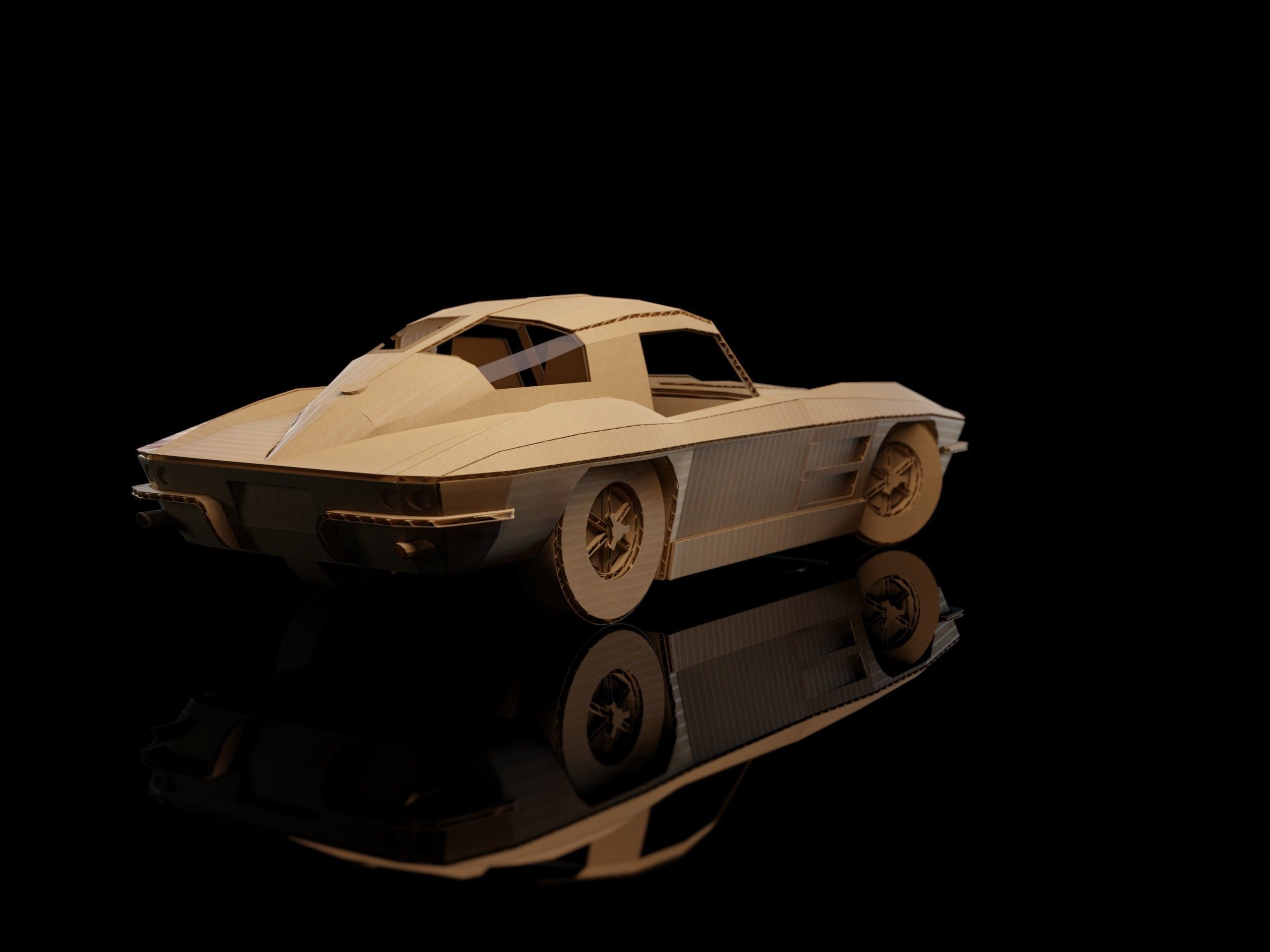 CHEVROLET CORVETTE C2 Sting Ray 1963 cardboard car 3D model | CGTrader