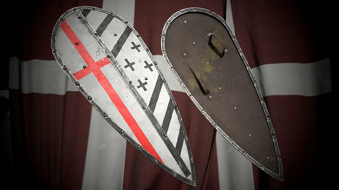 3D model Medieval templar knight big shield VR / AR / low-poly | CGTrader