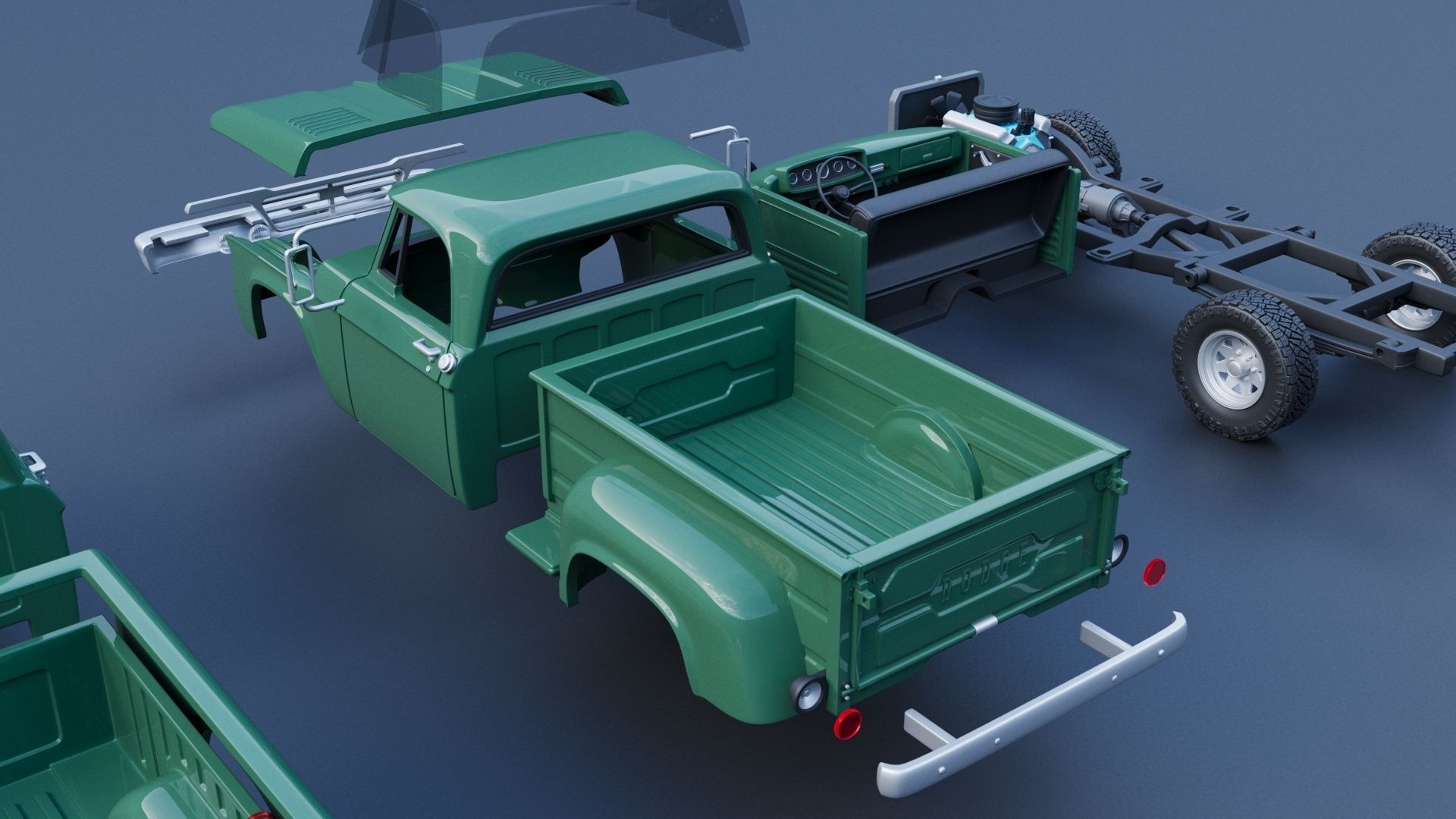 Dodge Power Wagon W100 1962 3D model 3D printable | CGTrader