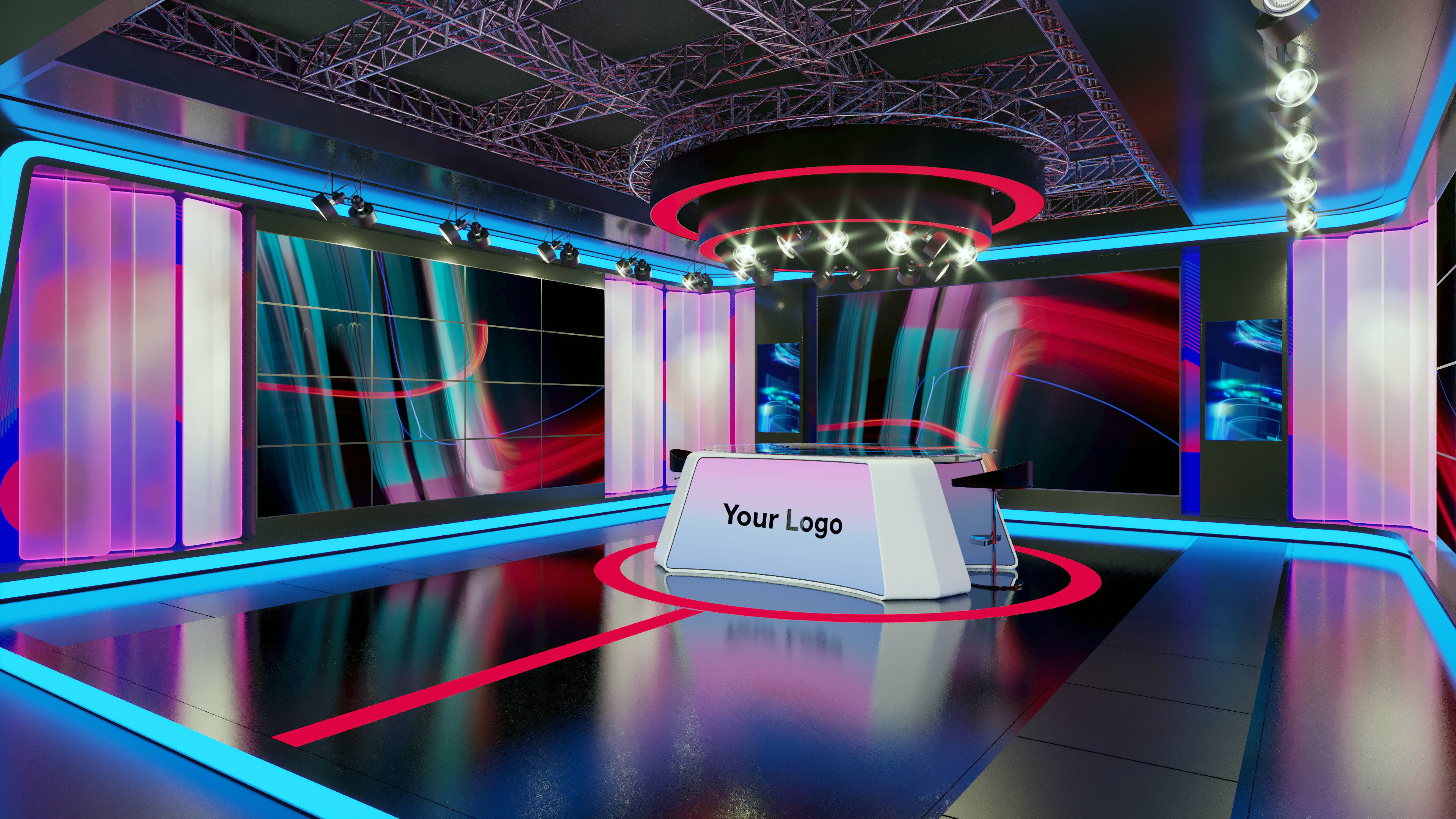 3D model Virtual Studio Chat show VR / AR / low-poly | CGTrader