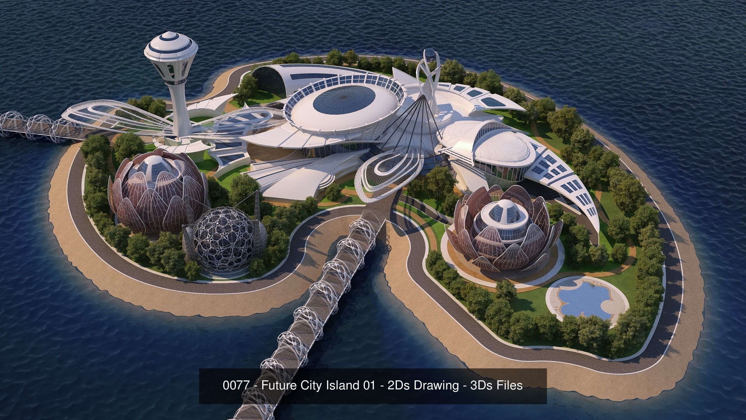 6 Full Scenes - Futuristic City-Island - Bundle 3D Model Collection ...
