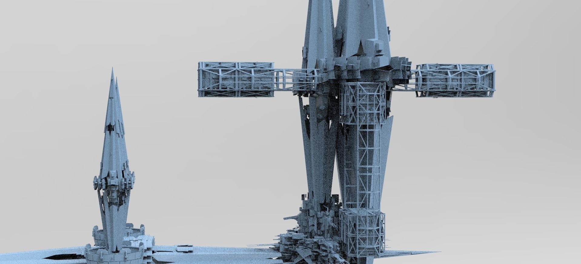 Sci fi Core crystal Shard Bridge Building Shards 4 3D model | CGTrader