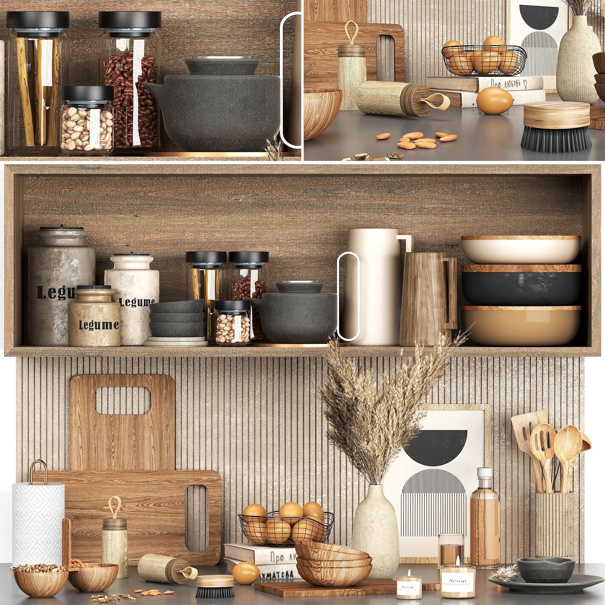 kitchen accessories Set 002 free 3D model | CGTrader