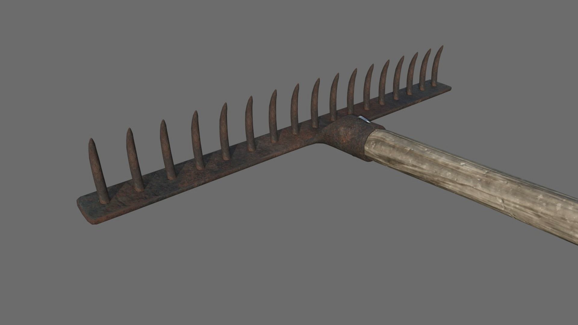 3D Old Metal Rake 3D model | CGTrader