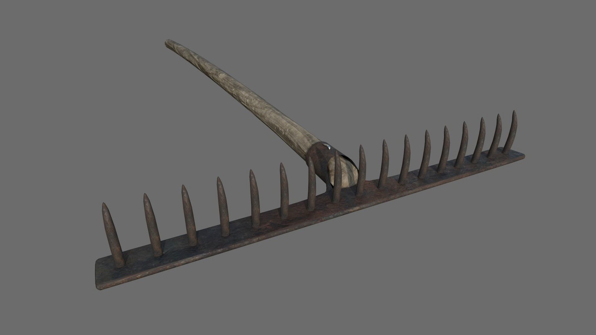 3D Old Metal Rake 3D model | CGTrader