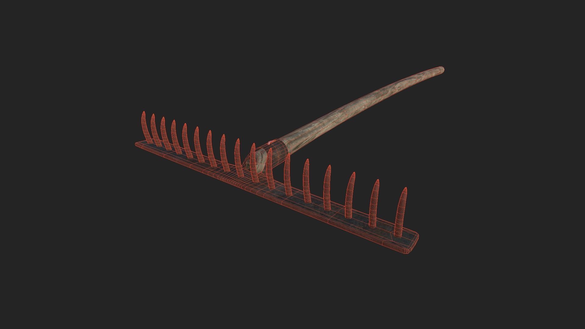 3D Old Metal Rake 3D model | CGTrader