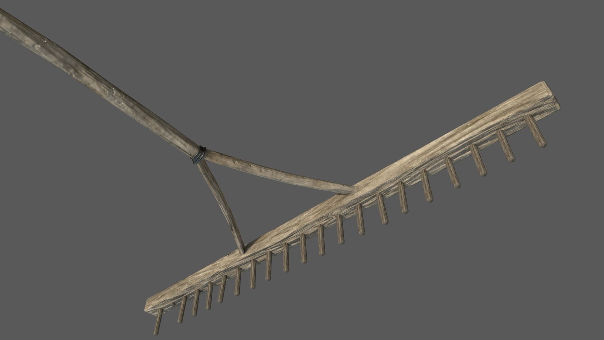 3D Old Wooden Rake 3D model | CGTrader