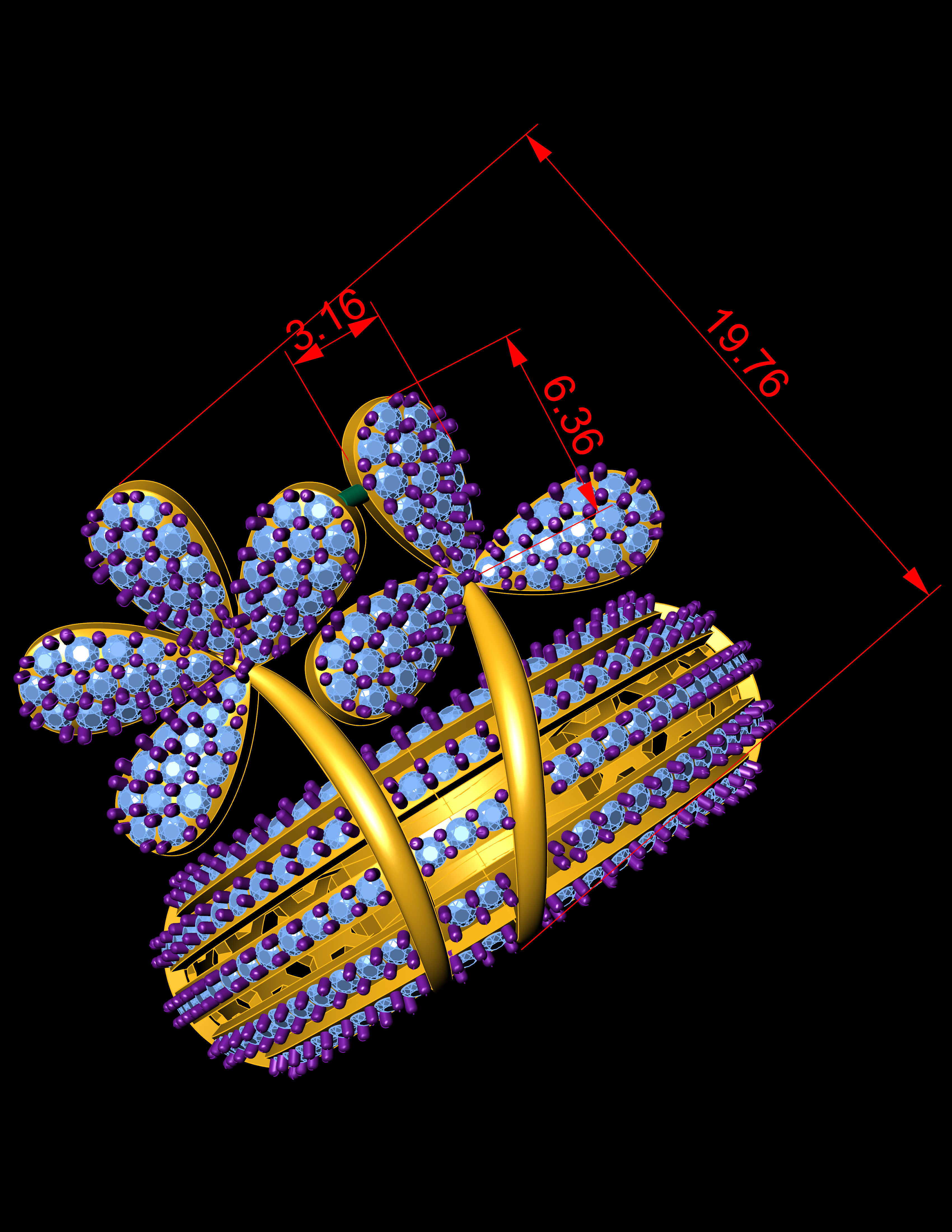 Pears Of Small Daimonds Printable 3D model 3D model 3D printable | CGTrader