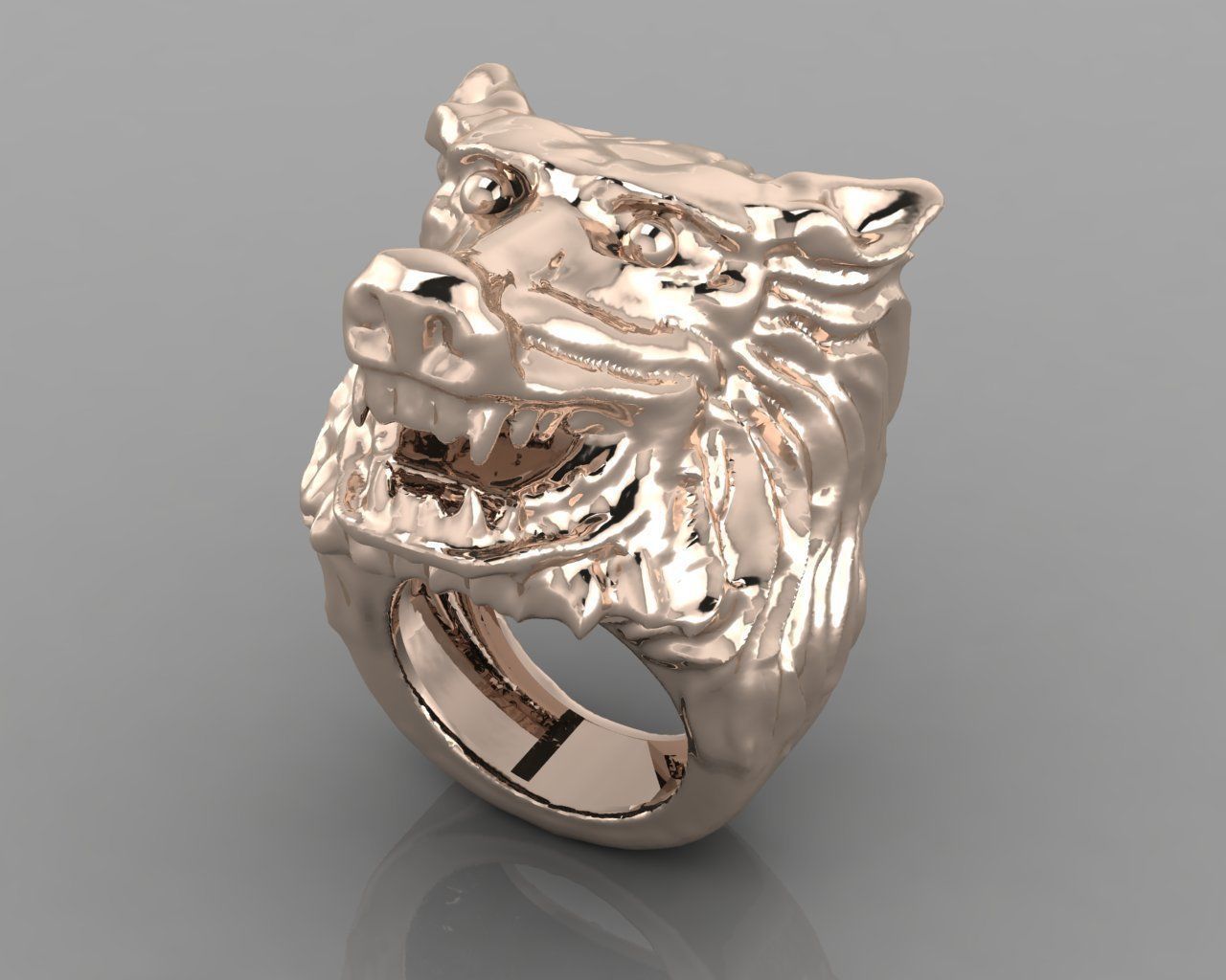 Wolf Ring 3D model 3D printable | CGTrader