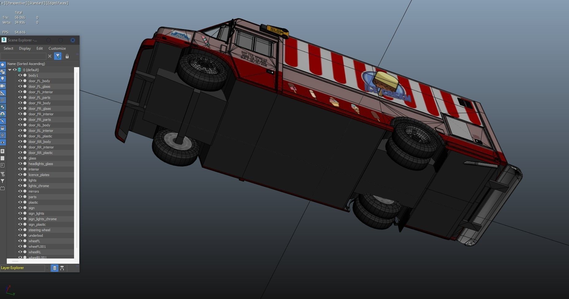 3D model Ice Cream truck Freightliner VR / AR / low-poly | CGTrader