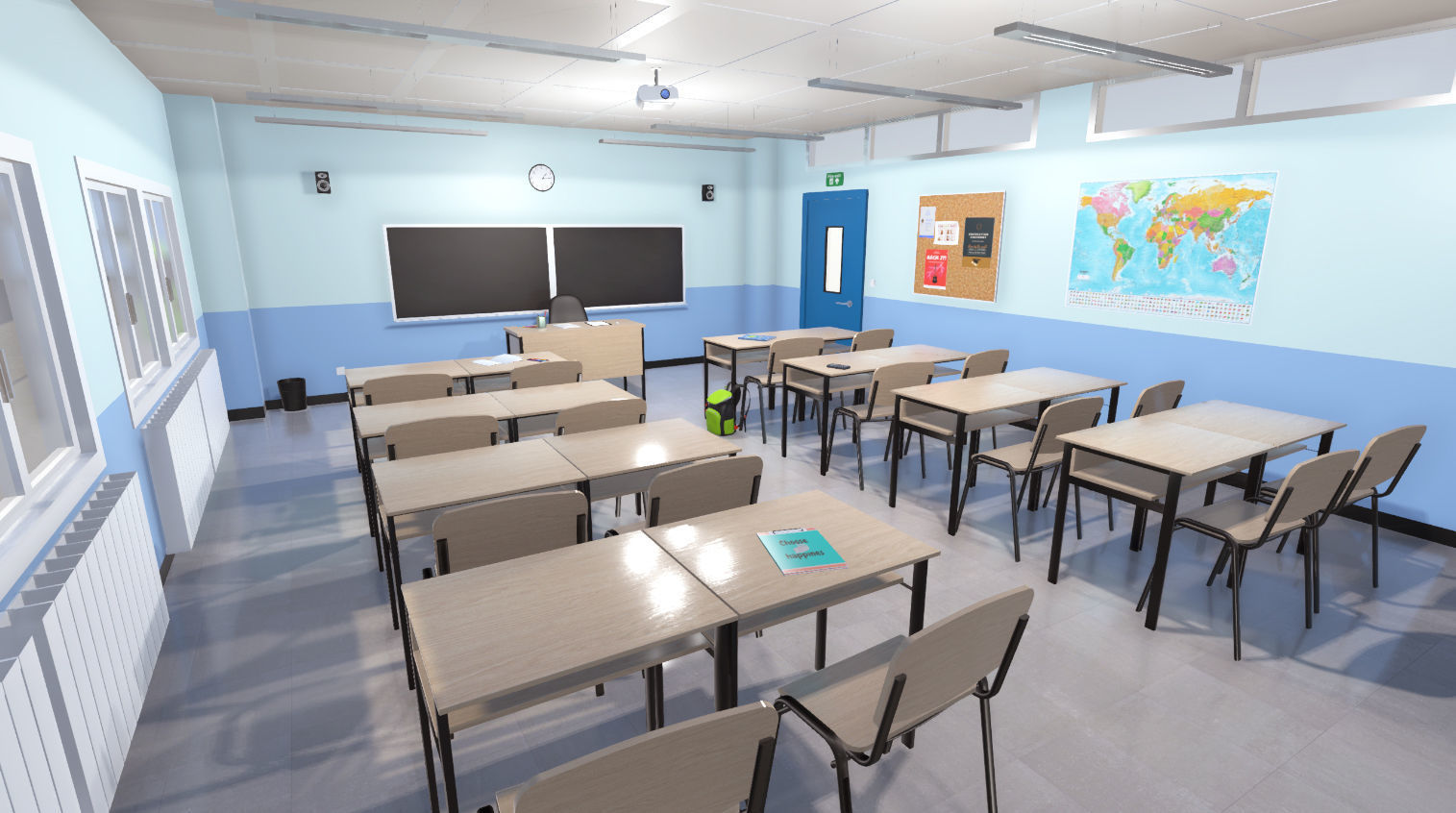 3D model High school classroom VR / AR / low-poly | CGTrader