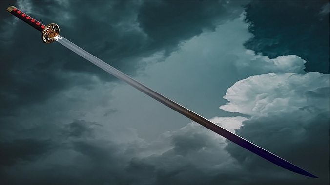 3D model Katana with Death Kanji VR / AR / low-poly | CGTrader