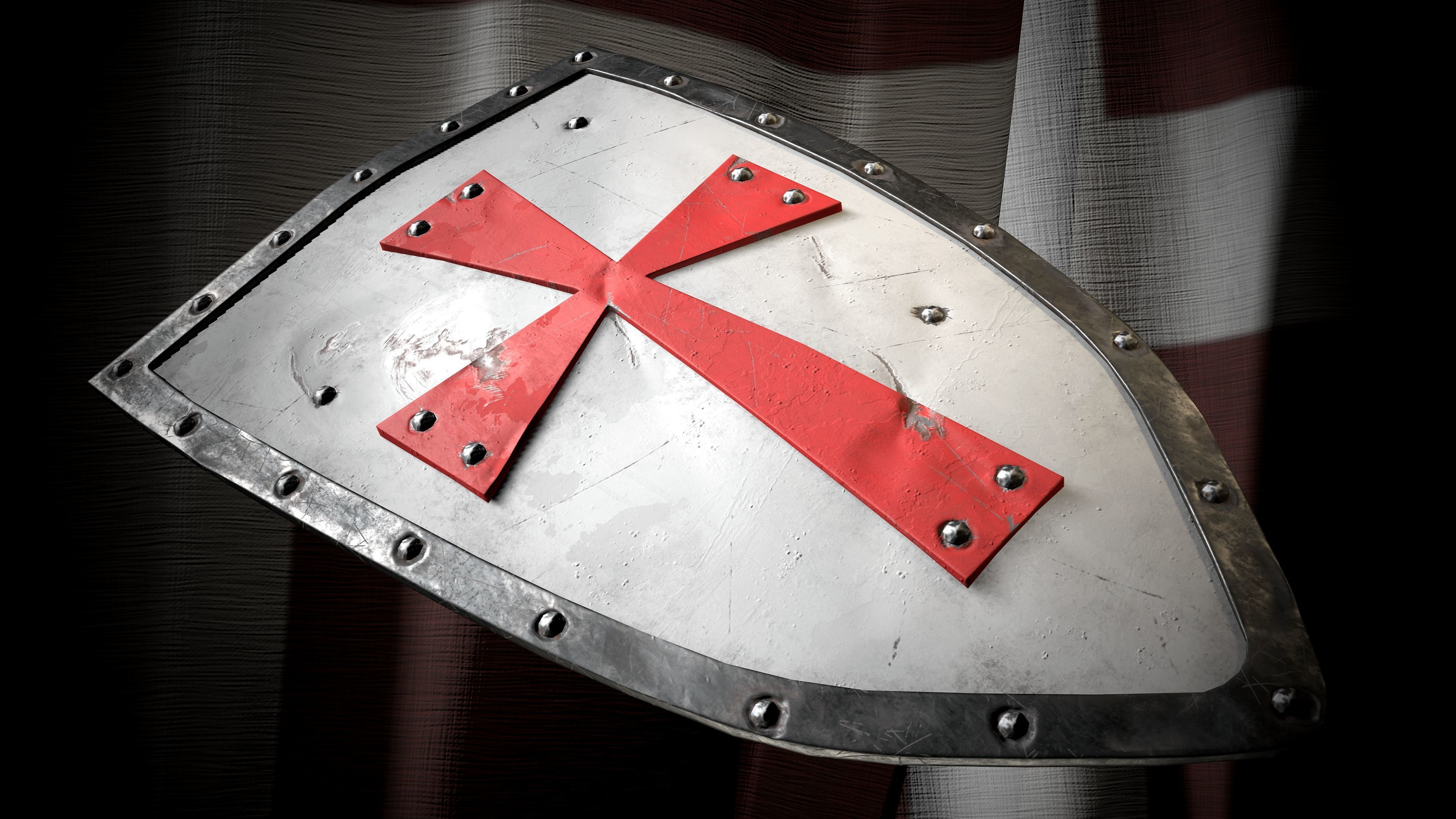 3D model Medieval knight templar mace and Knight shield pack VR / AR ...