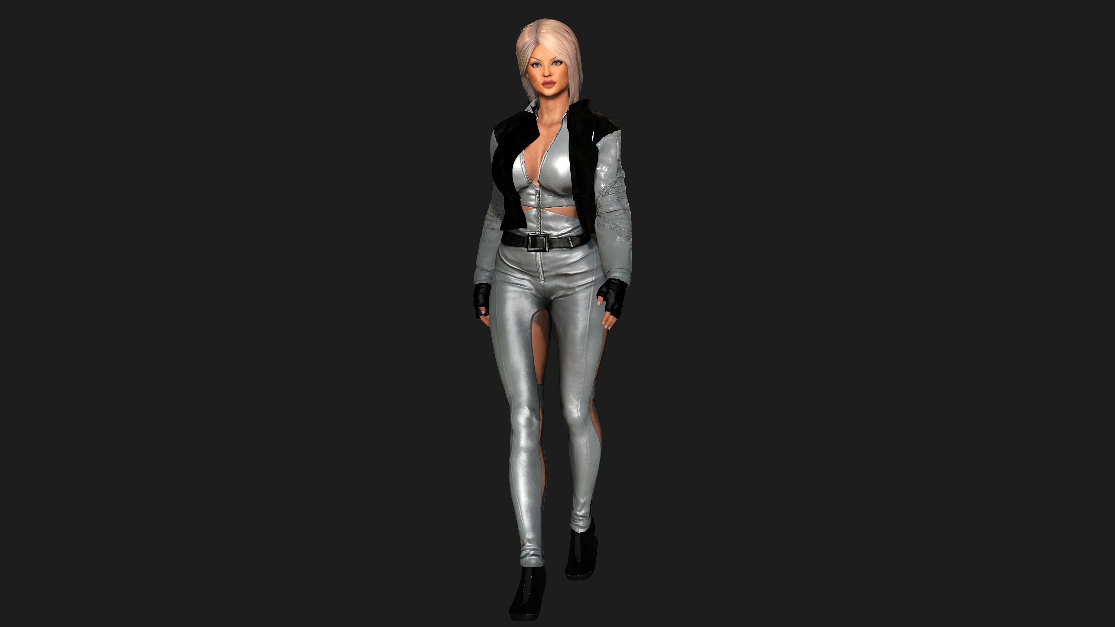 3D model 3D REALISTIC RIGGED CHARACTER - SCI-FI OUTFIT - BROWN CURVY ...