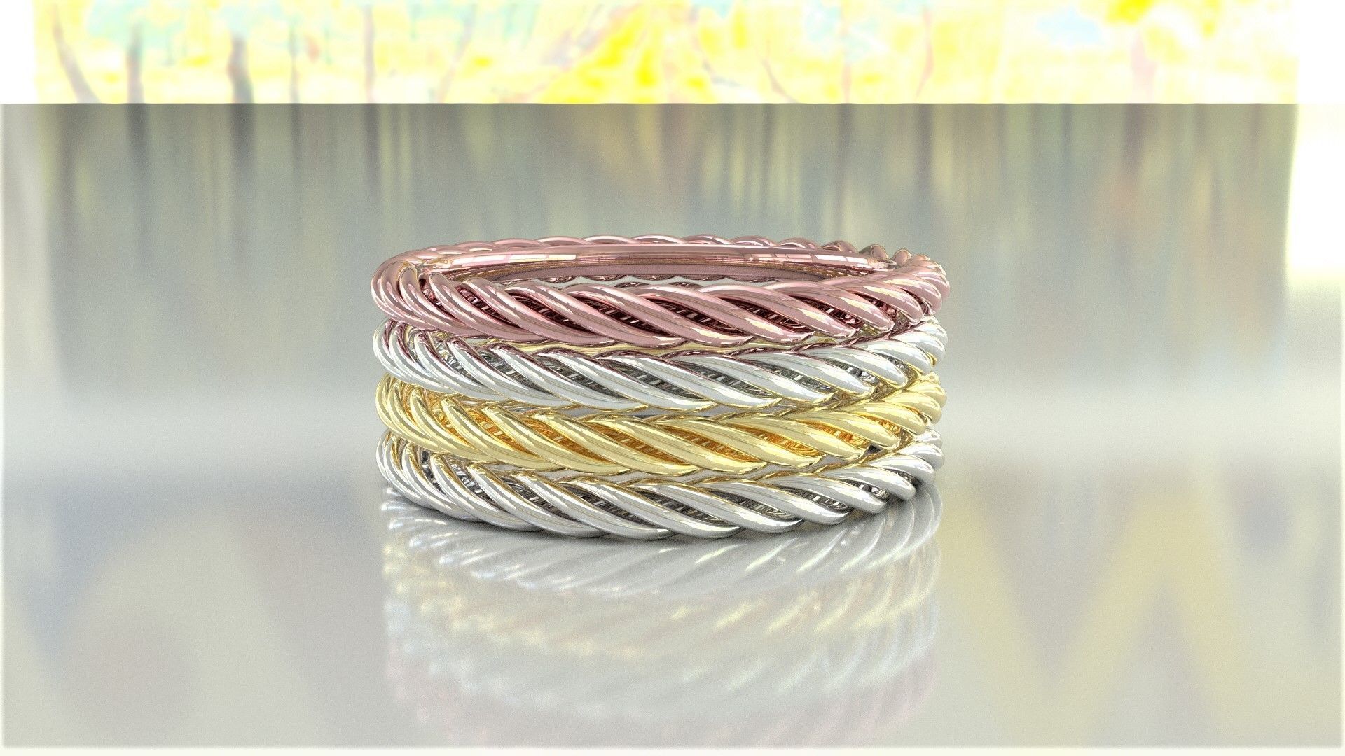 Eternity Rope Ring 2 mm with 16 printable CAD file sizes 3D model 3D printable | CGTrader