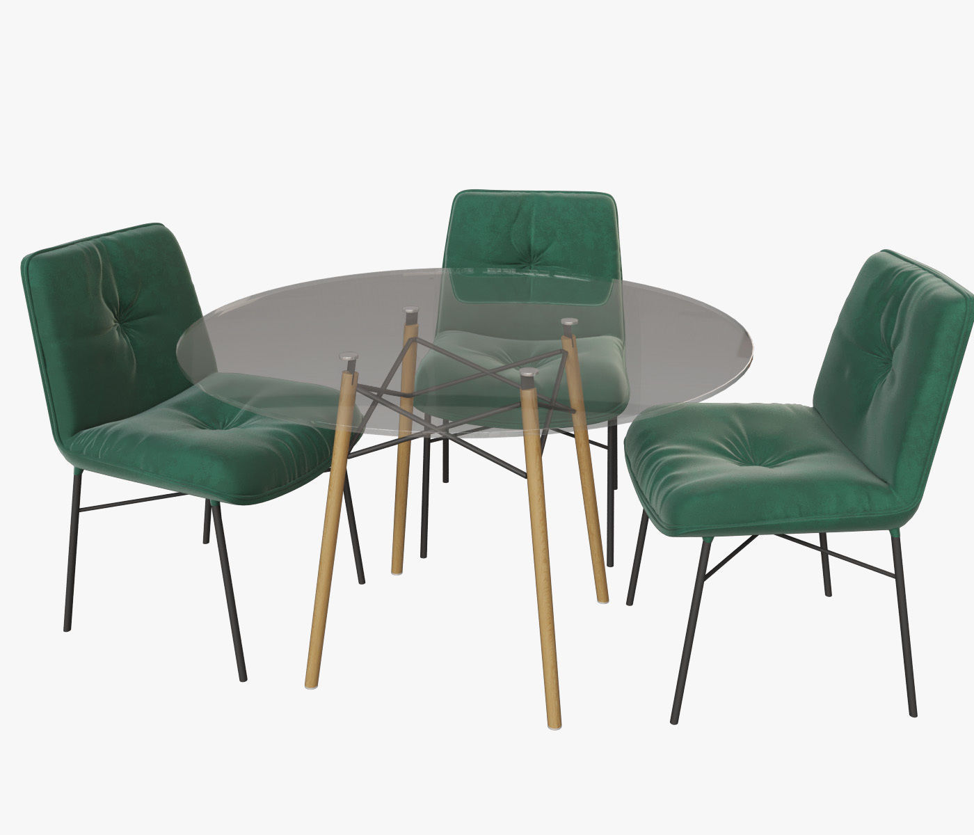 Dining set table and chairs 3D model | CGTrader