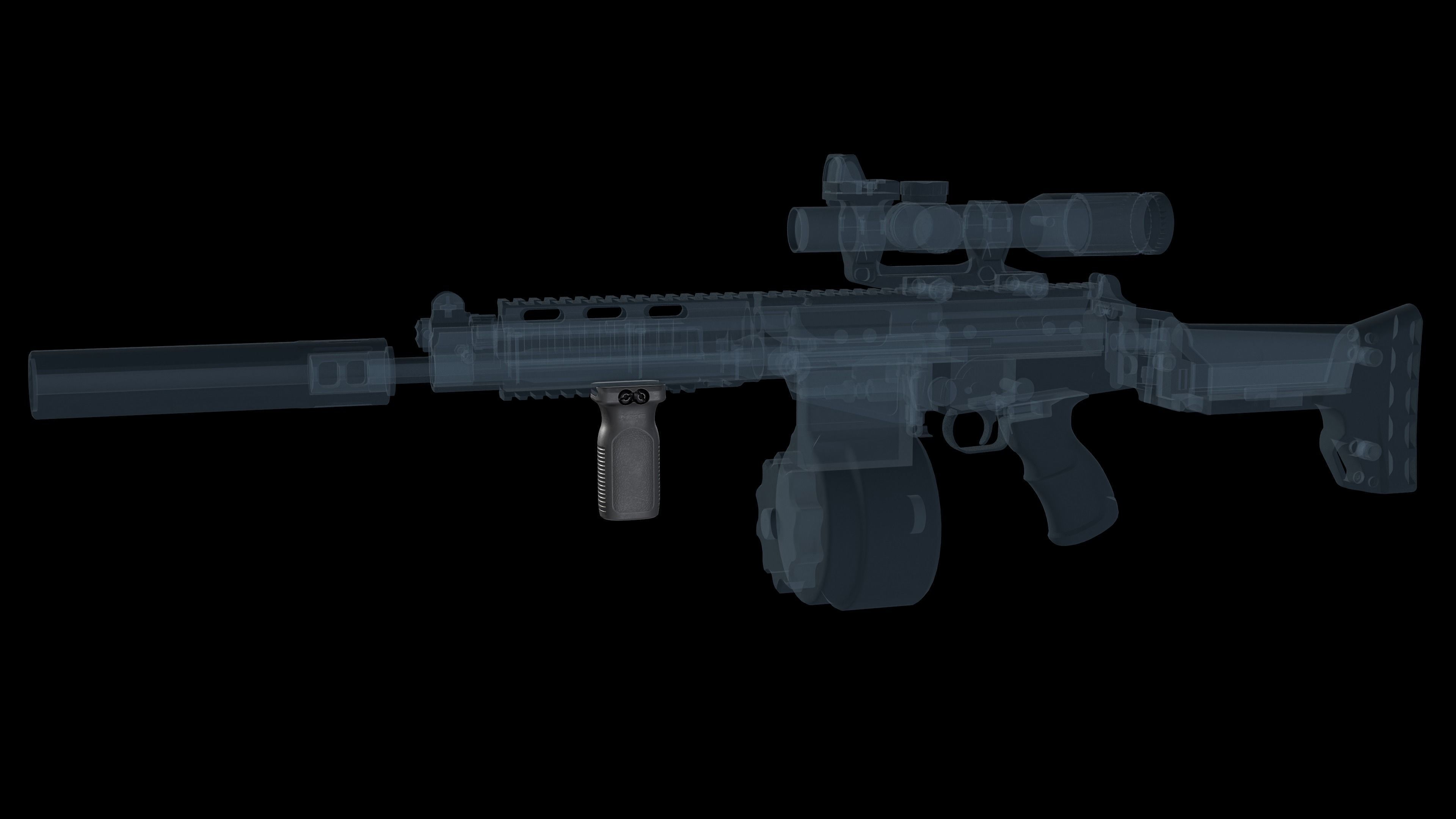 3D model Tactical vertical grip Magpul RVG VR / AR / low-poly | CGTrader