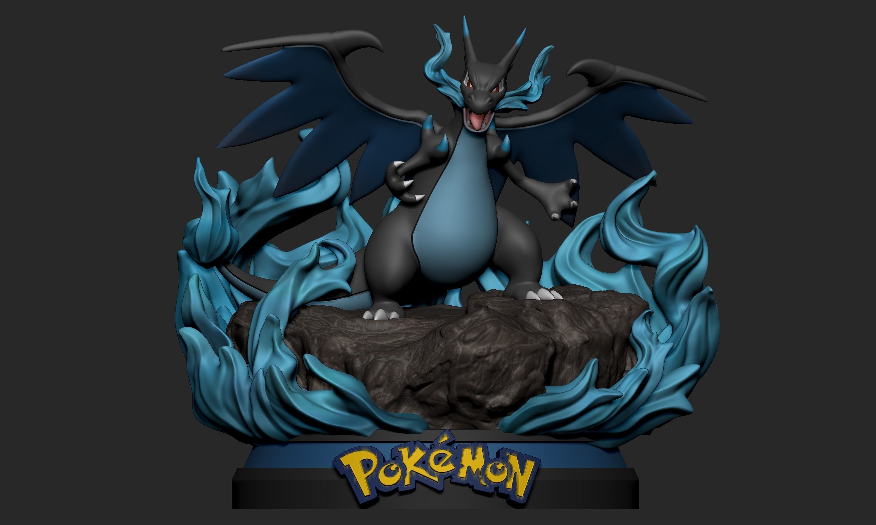 Pokemon - Mega Charizard X Figure 3D model 3D printable | CGTrader
