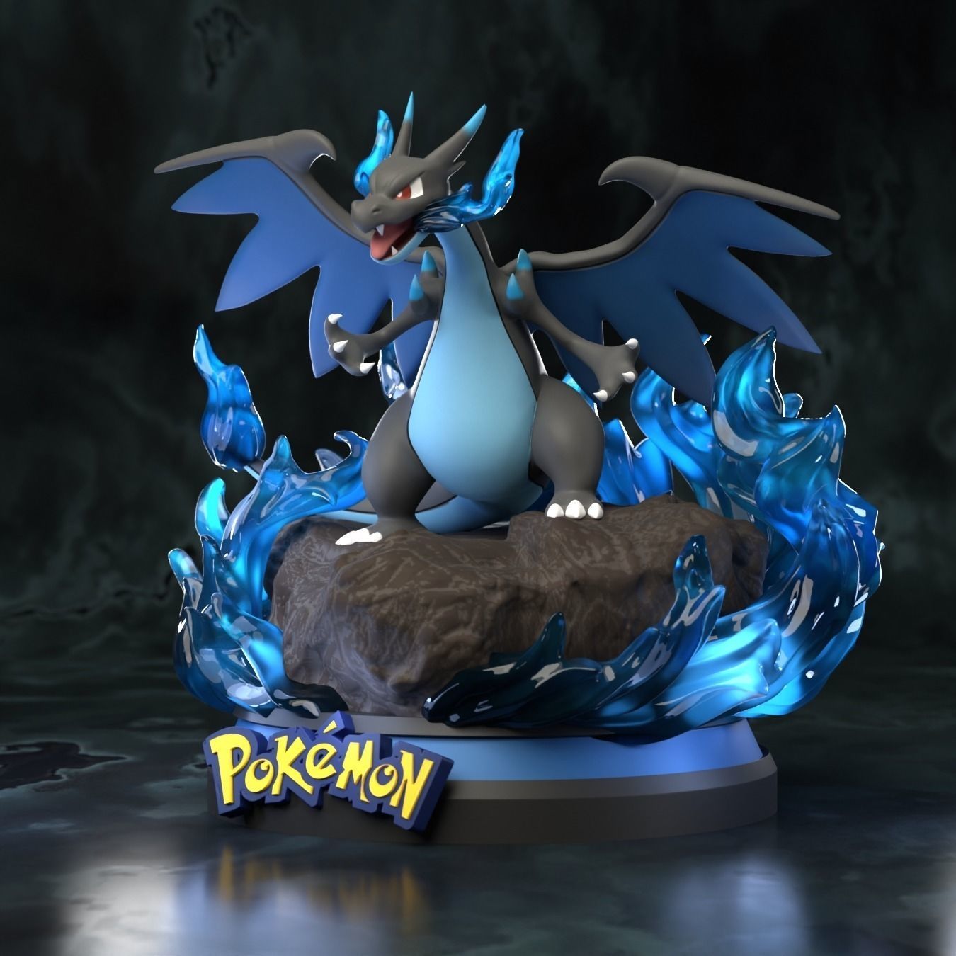 Pokemon - Mega Charizard X Figure 3D model 3D printable | CGTrader