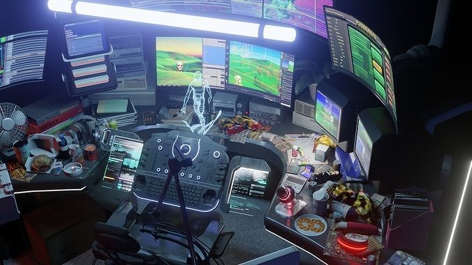 Cyberpunk Hacker Room 3D model | CGTrader