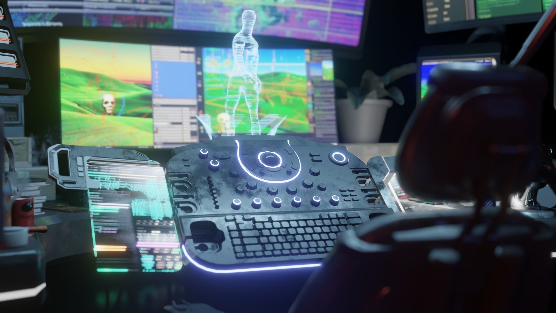 Cyberpunk Hacker Room 3D model | CGTrader