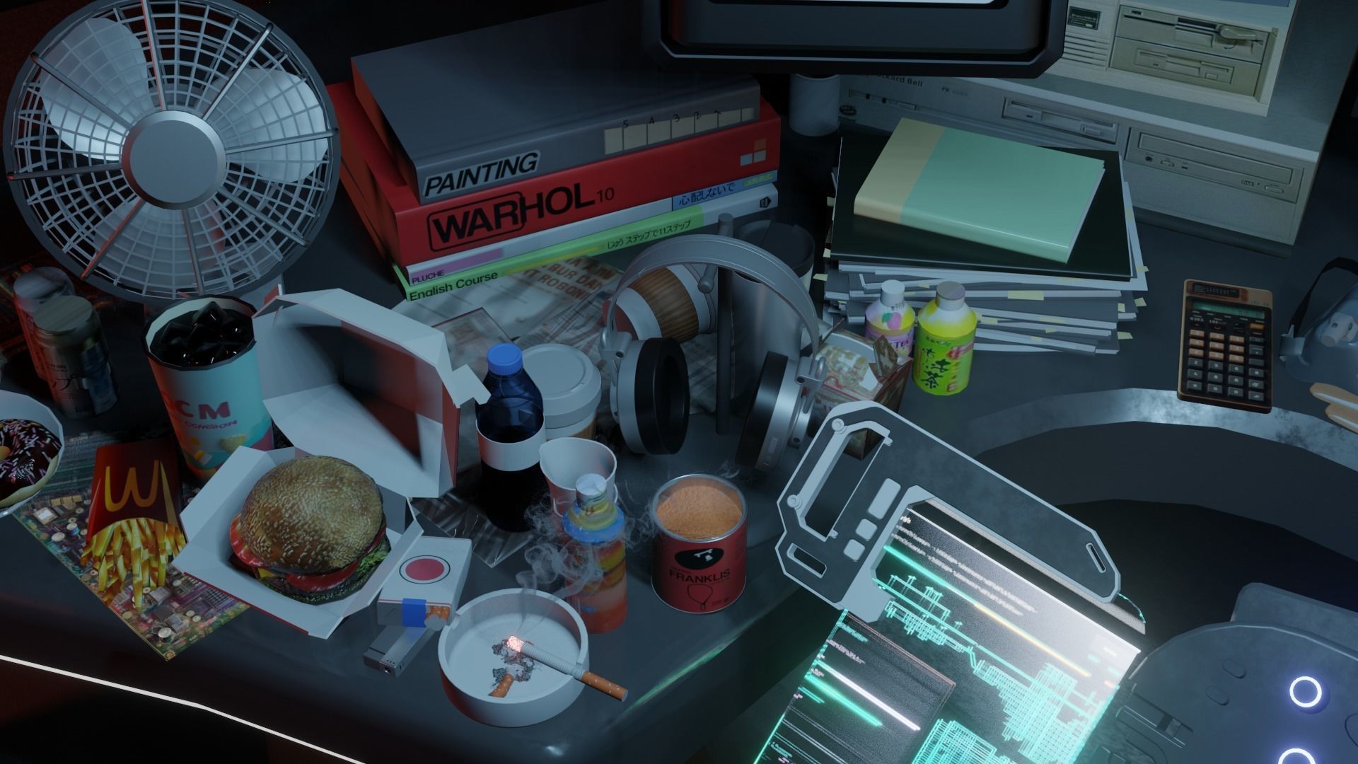 Cyberpunk Hacker Room 3D model | CGTrader