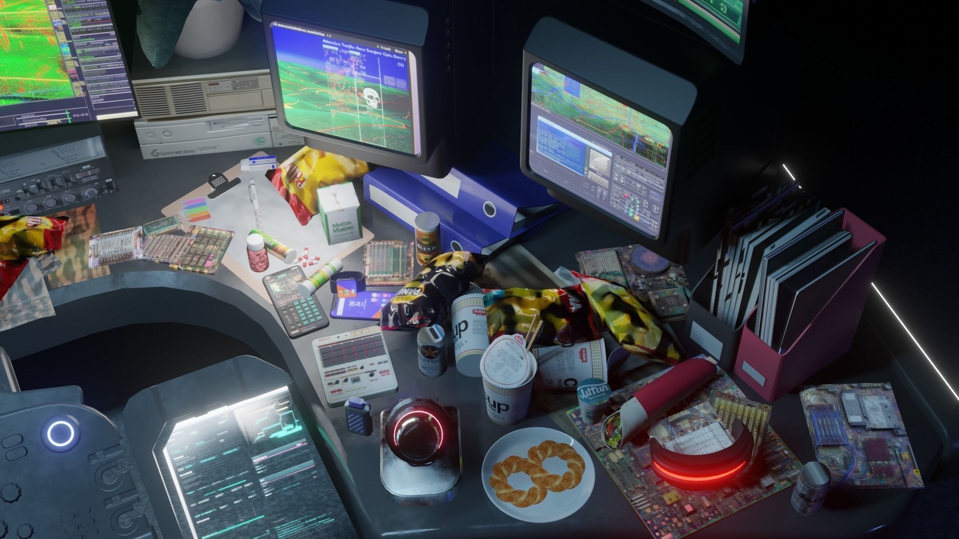 Cyberpunk Hacker Room 3D model | CGTrader