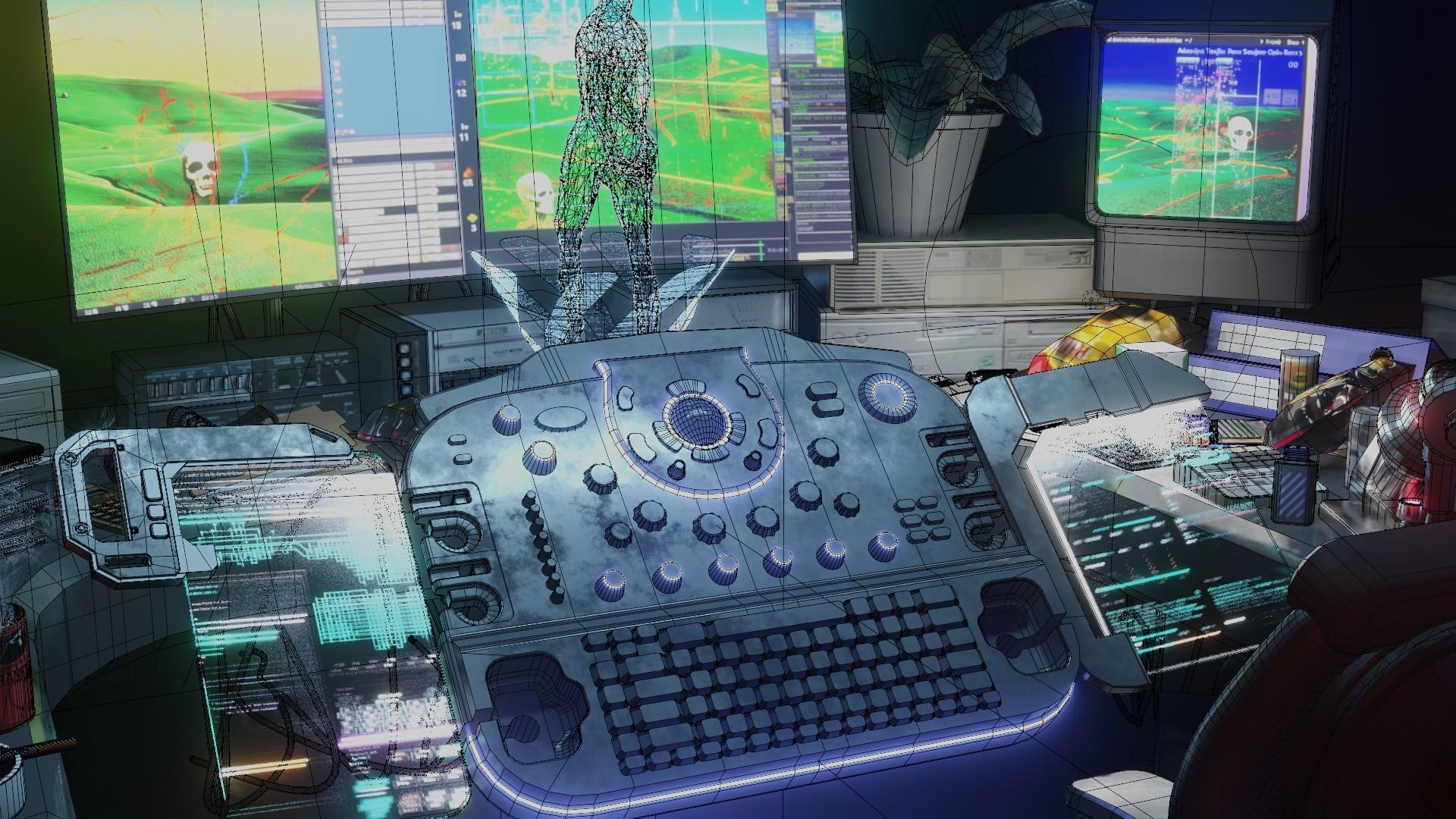 Cyberpunk Hacker Room 3D model | CGTrader