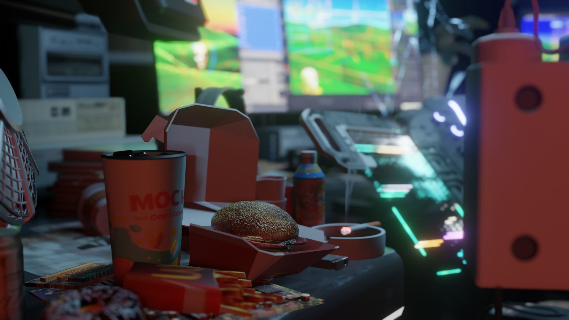 Cyberpunk Hacker Room 3D model | CGTrader